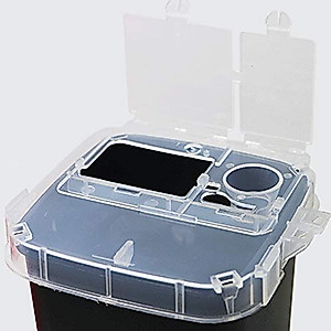 YHCWJZP Kitchen Gallon Trash Garbage Bin Wastebasket,Barbershop Disposable Blade Tattoo Needles Square Waste Storage Box Container - Red