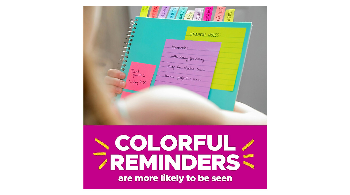 Post-it Super Sticky Notes Pack with Case - Bright Colors & 2X Power