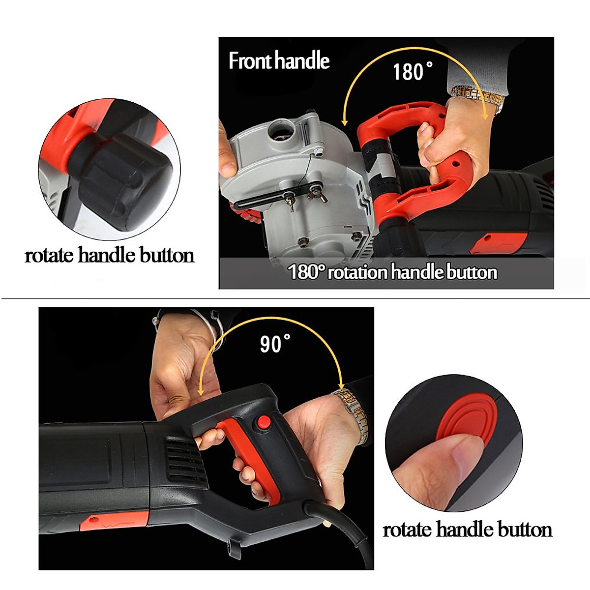 ZXMOTO Wall Groove Cutting Machine +Carry Box 110V 4800W,With 5 PCS Saw Blades Wall Slotting Machine Electric Wall Chaser for Brick Granite Marble Concrete 42MM Cutting Width/41MM Cutting Depth