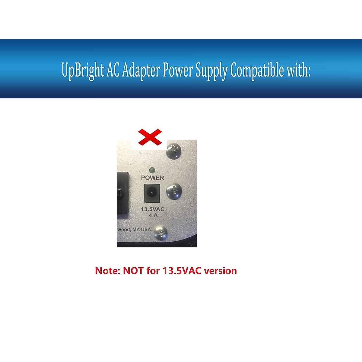 UpBright 13.5V AC/DC Adapter Compatible with Logitech S-00041 S00041 USB Audio Hub Speakers AudioHub Speaker S024EU1350170 13.5VDC 14V 1.7A DC13.5V 1700mA 13.5 VDC Power Supply Cord Battery Charger