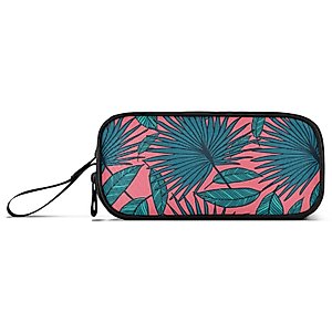 J JOYSAY Tropical Color Leaves Pencil Case Pouch Big Capacity Pencil Bags with Zipper Portable Pencil Box Large Art Bags for School Office College Travel