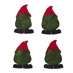 Winter Flatware Holders - Cute Table Accents - Set of 4, Christmas Gnomes