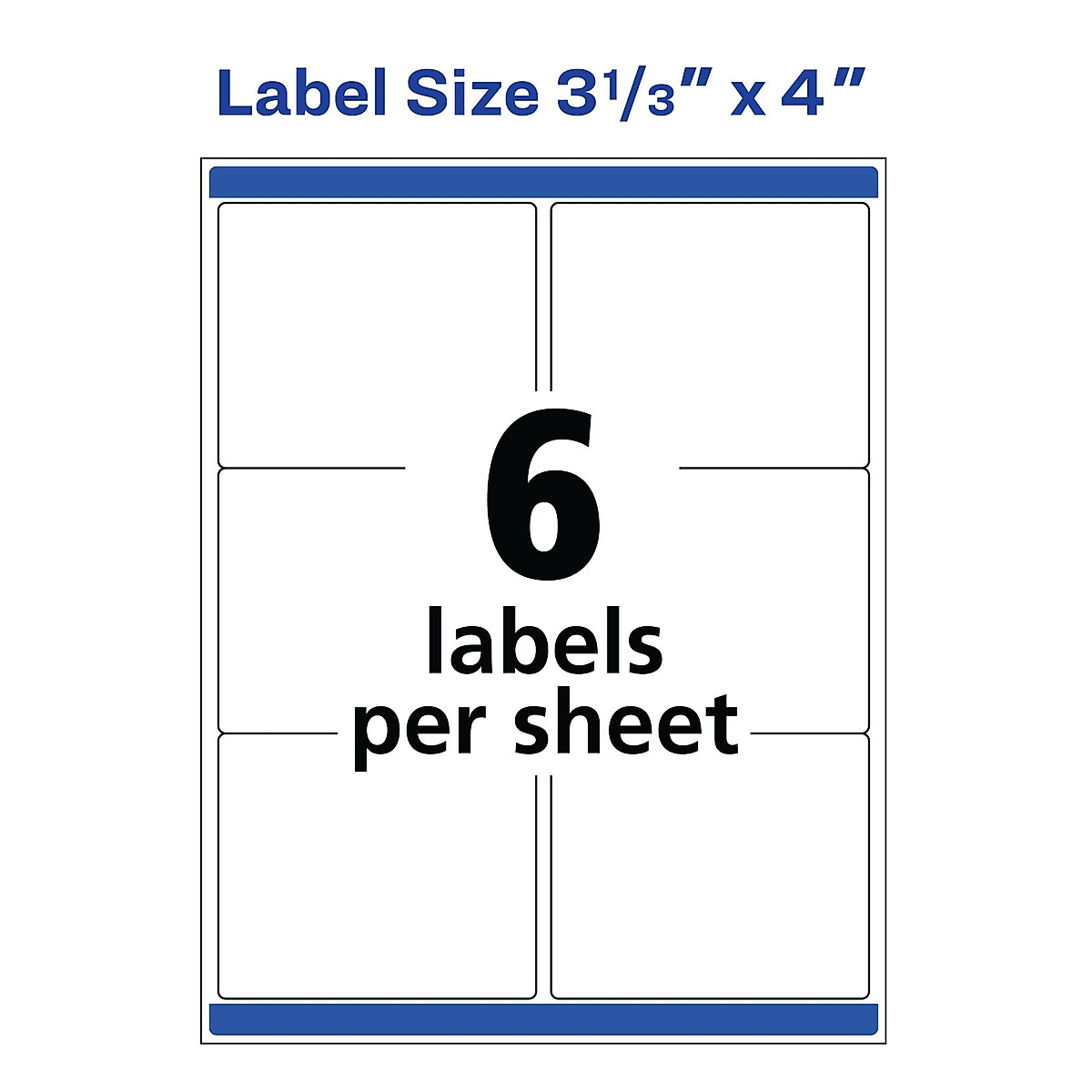 Avery Printable Shipping Labels with Sure Feed, 3" x 3.75", White, 150 Blank Mailing Labels (6874)