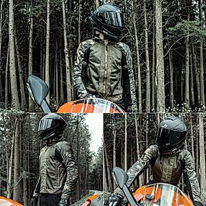 Scoyco Motorcycle Jacket Camo Sleeve Cordura Textile Motorbike Hoodie Protective CE Armored Zip Up Jacket with Detachable Hood All Season