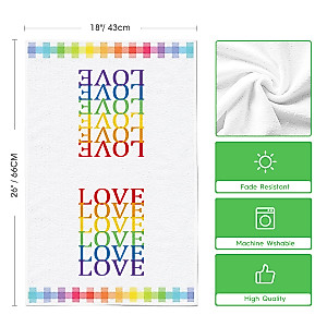 Artoid Mode Love Heart Gnomes LGBT Home Kitchen Dish Towels, 18 x 26 Inch Ultra Absorbent Coffee Tea Bar Hand Towels Bathroom Gift for Cooking Baking Set of 2