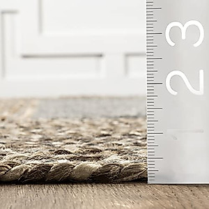 nuLOOM Braided Draya Jute Area Rug, 8' x 10', Grey