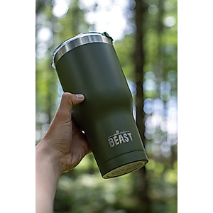 Beast 30 oz Tumbler Stainless Steel Vacuum Insulated Coffee Ice Cup Double Wall Travel Flask (Army Green)