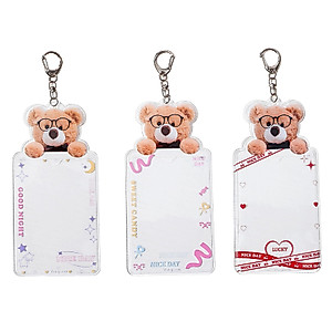 Qusmeiyici 3PCS Photocard Holder Keychain Cute Kpop Photocard Holder Photocard Keychain Cute Card Holder Protective Photo Sleeves Pendant Keychain Keychain ID Card Holder, ID Student Card Holder