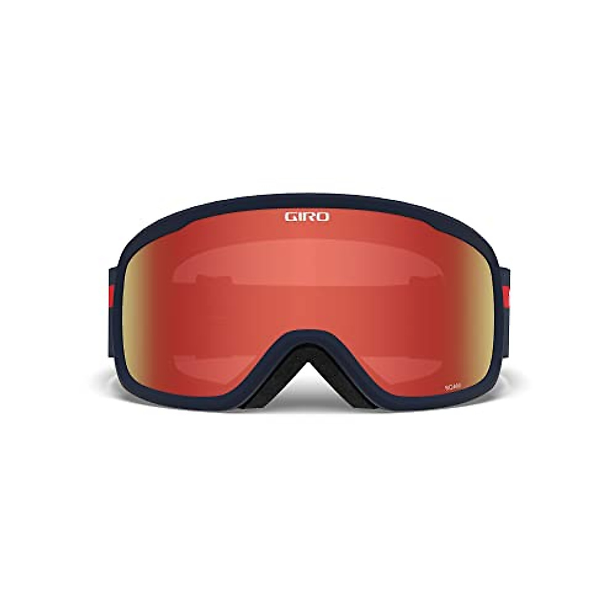 Giro Roam Ski Goggles - Snowboard Goggles for Men, Women & Youth - Red Midnight Podium Strap with Amber Scarlet/Yellow Lenses