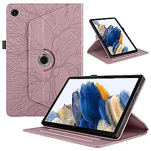 for Samsung Galaxy Tab A8 10.5 (2021) SM-X200 X205 Tablet Case TPU + PU Leather Kickstand Cover with Auto Wake/Sleep [Tree of Life]- 02