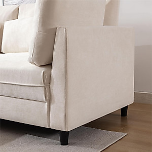 145'' Oversized Modular Sectional Sofa - Modern Extra Large U Shaped Couch with Ottamans, Large 6 Seater Modular Sofa with Reversible Chaise for Living Room, Office, Spacious Space (Beige)