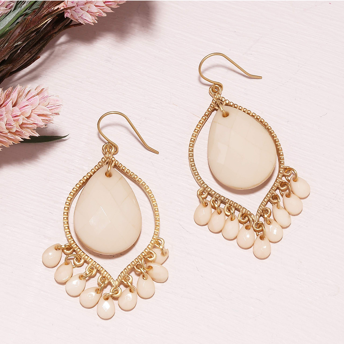 Bohemian Multi Beads Tassel Chandelier Dangle Drop Earrings for Women