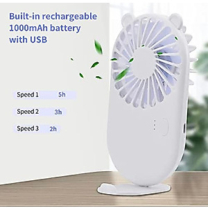 Alloyed's Handheld Small Fan Mini Powerful Personal Portable Fan Speed Adjustable Cooling for Kids, Makeup, Home Office Desk, Travel (WHITE) (AlloyedFANWHT)