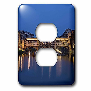 3dRose lsp_82086_6 Italy, Florence, Ponte Vecchio Bridge, Arno River Eu16 Bth0023 Brenda Tharp 2 Plug Outlet Cover