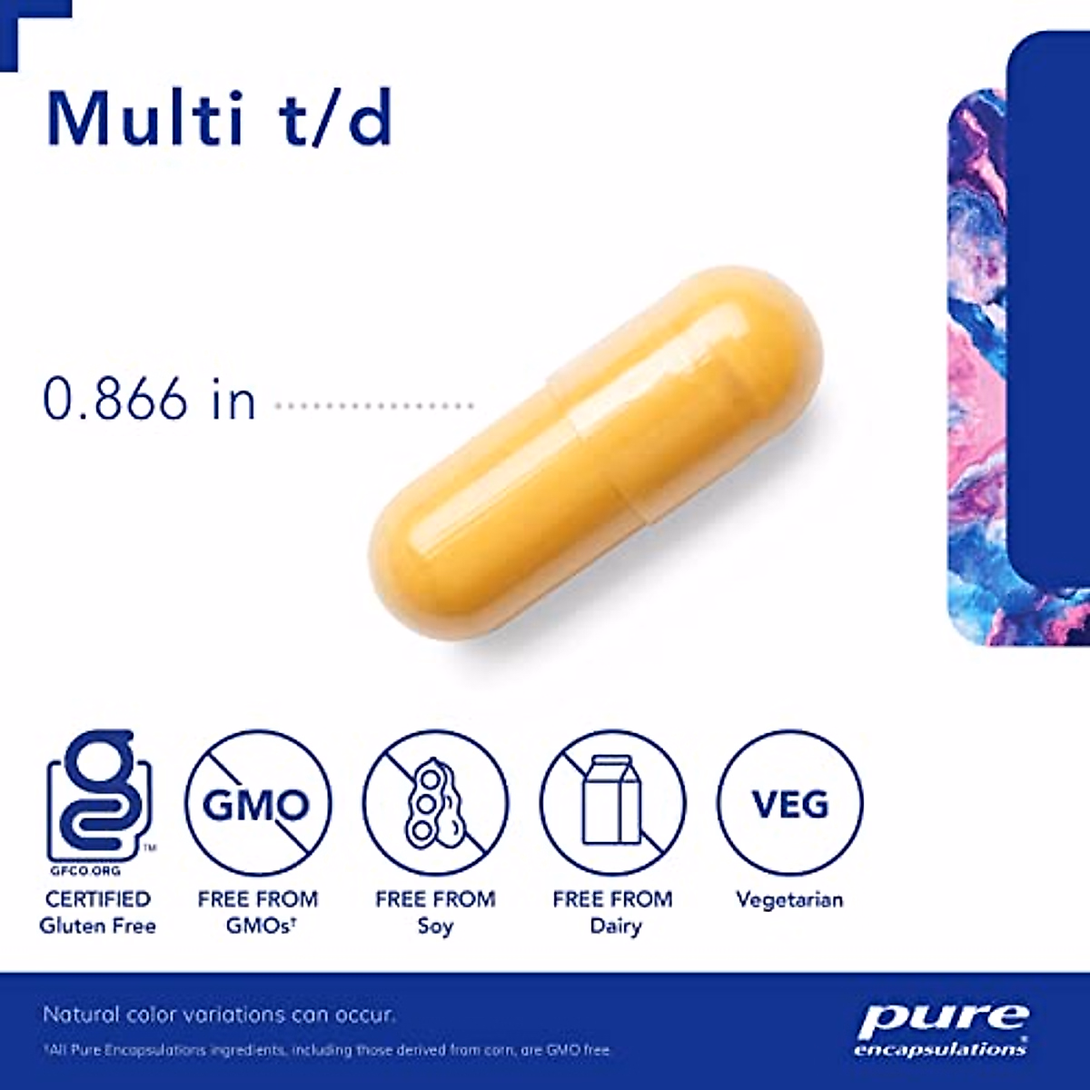 Pure Encapsulations Multi T/D | Multivitamin and Mineral Supplement to Support Daily Wellness and Cardiovascular Health with a Well-Balanced Diet* | 120 Capsules