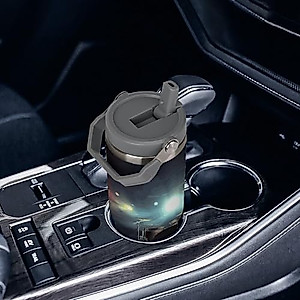 BWQJKUO Large Capacity Car Cup 30 Oz Stainless Steel Rock Band Stage Printed Travel Mug Leak-proof Flip Straw Tumbler with Handle,keeps Cold Or Ho