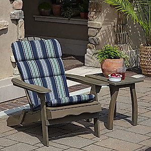 Arden Selections Outdoor Adirondack Cushion 17 x 20, Sapphire Aurora Blue Stripe