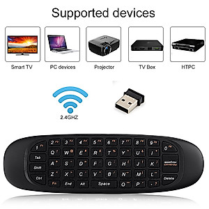 BIFANS Smart Remote Replacement, Fly Air Mouse Multifunctional Remote with Keyboard, Mini Wireless Keyboard & Remote Control for KODI Android Box HTPC IPTV PC Pad Xbox 360 (G64)