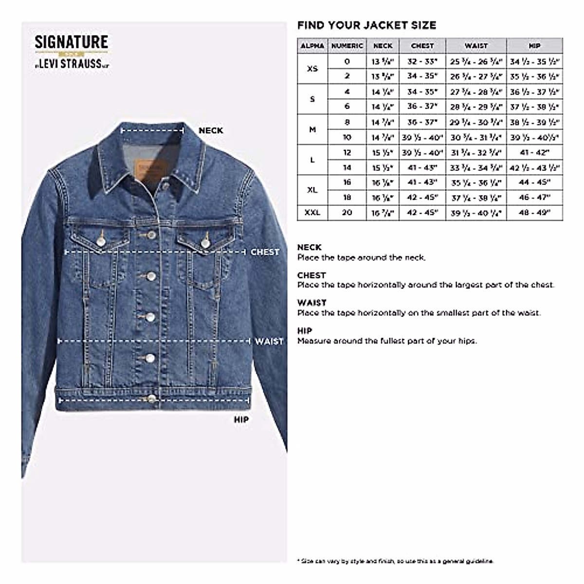 Signature by Levi Strauss & Co. Gold Women's Original Trucker Jacket (Available in Plus Size), (New) Dark Horizon, X-Large
