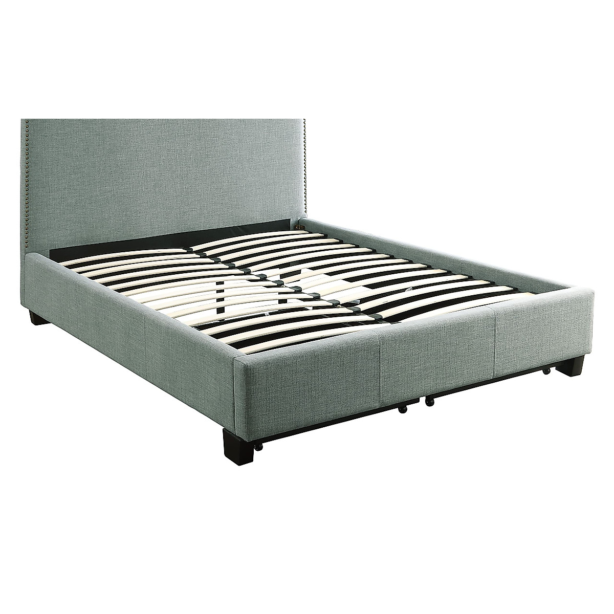 Modus Furniture Solid Wood Footboard-Storage Bed, California King, Ariana - Bluebird