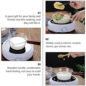 Glass Saucepan Nonstick Sauce Pot With Lid Pasta Pot Milk Pan Glass Stovetop Pot Kitchen Cookware For Noodle Soup Milk Food 400ML Transparent