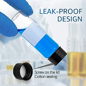 Kesell 15ml Clear Glass Bottle Liquid Sampling Sample Glass Bottles Vials with Writing Patch and Screw Cap, Pack of 8