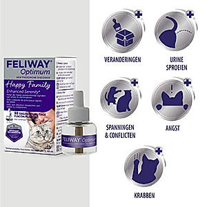 Feliway Optimum Refill, The Best Solution to Ease cat Anxiety, cat Conflict and Stress in The Home
