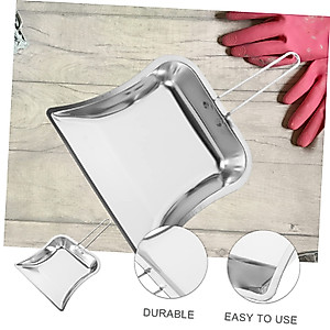 IWOWHERO 2pcs Desktop Dustpan Large Scoop Dustpan Commercial Desktop Cleaning Household Dustpans Cleaning Products Online Indoor Dustpans Dustpan for Kitchen Stainless Steel Silver