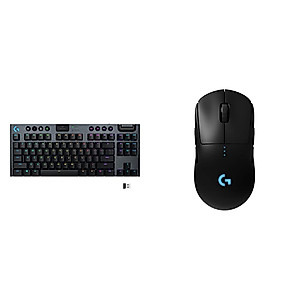 Logitech G915 TKL Tenkeyless Lightspeed Wireless RGB Mechanical Gaming Keyboard, Low Profile Switch Options, Lightsync RGB - Tactile & Pro Wireless Gaming Mouse with Esports Grade Performance