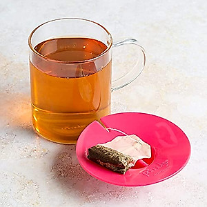 Primula Buddy Silicone Tea Bag Holder, Easy to Use and Mess-Free, Dishwasher Safe, 4.25-Inch, Honeysuckle