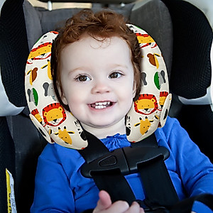 Baby Car Seat Head Neck Support, Toddler Adjustable Stroller Safety Insert, Banana U-Shape Travel Headrest Cushion
