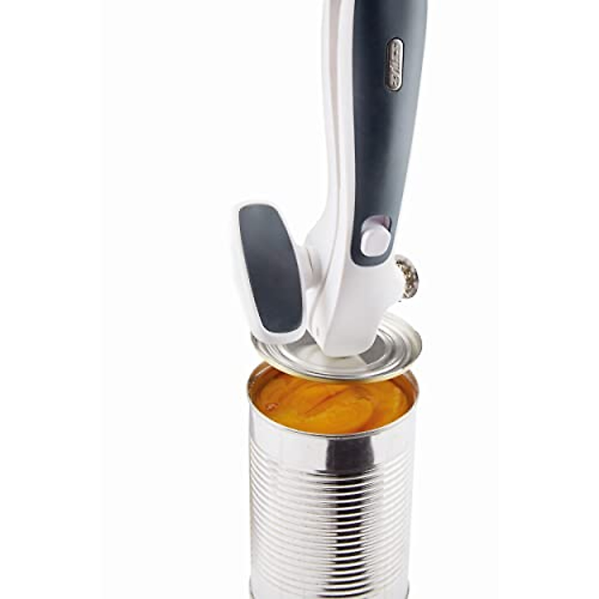 Zyliss E930043 Can Opener Lock and Lift, Plastic/Stainless Steel, White/Grey, Manual Tin Opener, Safe and Easy Lid Removal/Disposal, Lock and Unlock Safety, Dishwasher Safe