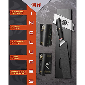 KESSAKU 7-Inch Flexible Fillet Knife - Spectre Series - Forged Japanese AUS-8 High Carbon Stainless Steel - Pakkawood Handle with Blade Guard