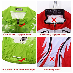 Men Cycling Jersey Set Bike Short Sleeve Shirt Tops+5D Padded Shorts S-3XL