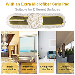 CLEANHOME Dust Mop 36 inch Commercial for Hardwood Floor Cleaning Heavy Duty Industrial Dry Mop for Hotel, Office, Garage, Household Dust Sweeping