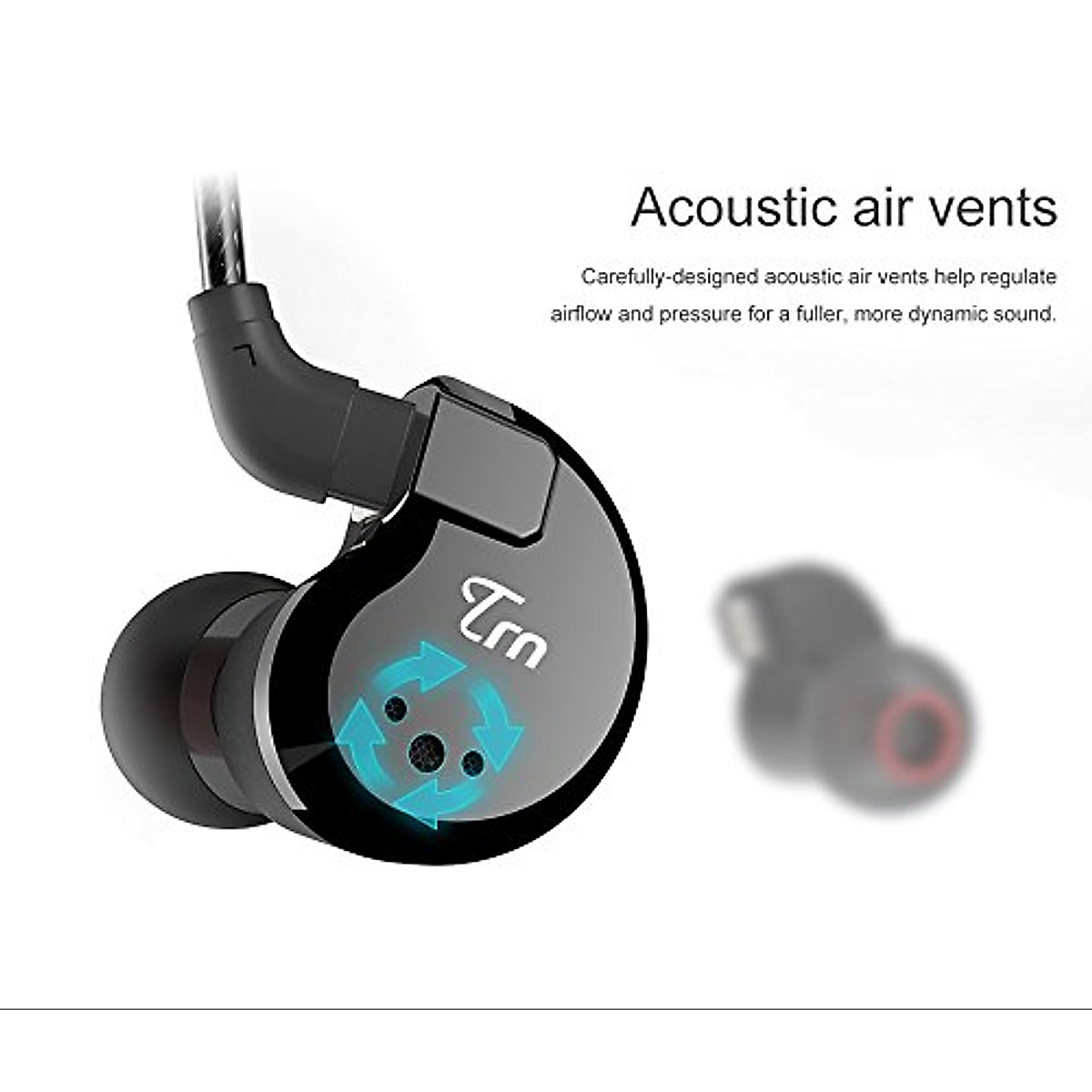 Kinboofi TRN V80 Balance in Ear Headphone, 2BA and 2DD Hi-Fidelity Stage Monitor Earphone Metal Studio Audio Headset with Detachable 2Pin Cable Netural Sound Musician Earbuds(Blue No Mic)