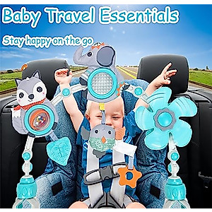 Stroller Arch Car Seat Toy: Baby Toys Mobile Adjustable Arch Toy for Stroller Crib Carseat Bouncer Toy Bar, Infant Toy Age 0 3 6 9 12 24 Months Newborn Hanging Travel Toys with Clip, Shower Gift