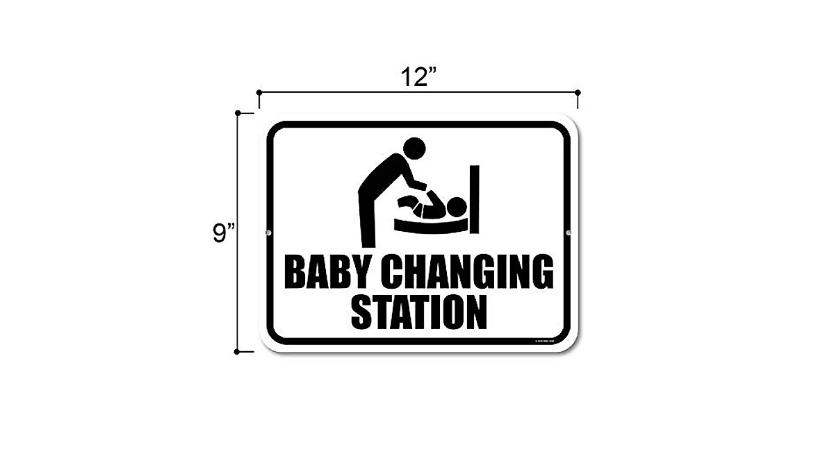 Baby Changing Station Sign - Durable Aluminum for Businesses