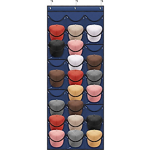 Hat Rack for Baseball Caps 27 Pockets - Hat Organizer Hanging Over The Door Baseball Hat Storage for Closet Wall - Visible Hat Holder With 3 Hooks Hat Holder Hanger for Baseball Cap & Sport Caps