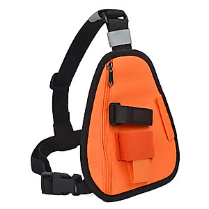 HYS Radio Chest Harness, Adjustable Shoulder Strap with an Adjustable Single Radio Pouch for Motorola Wonxun Kenwood baofeng Icom 2-way Radio (Orange, Large)