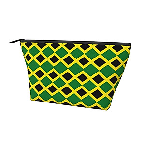 Small Makeup Organizer Bags Compatible with Jamaica Jamaican Flag, Waterproof Oxford Cloth Portable Pouch Lightweight for Women Office Outdoor Carrying