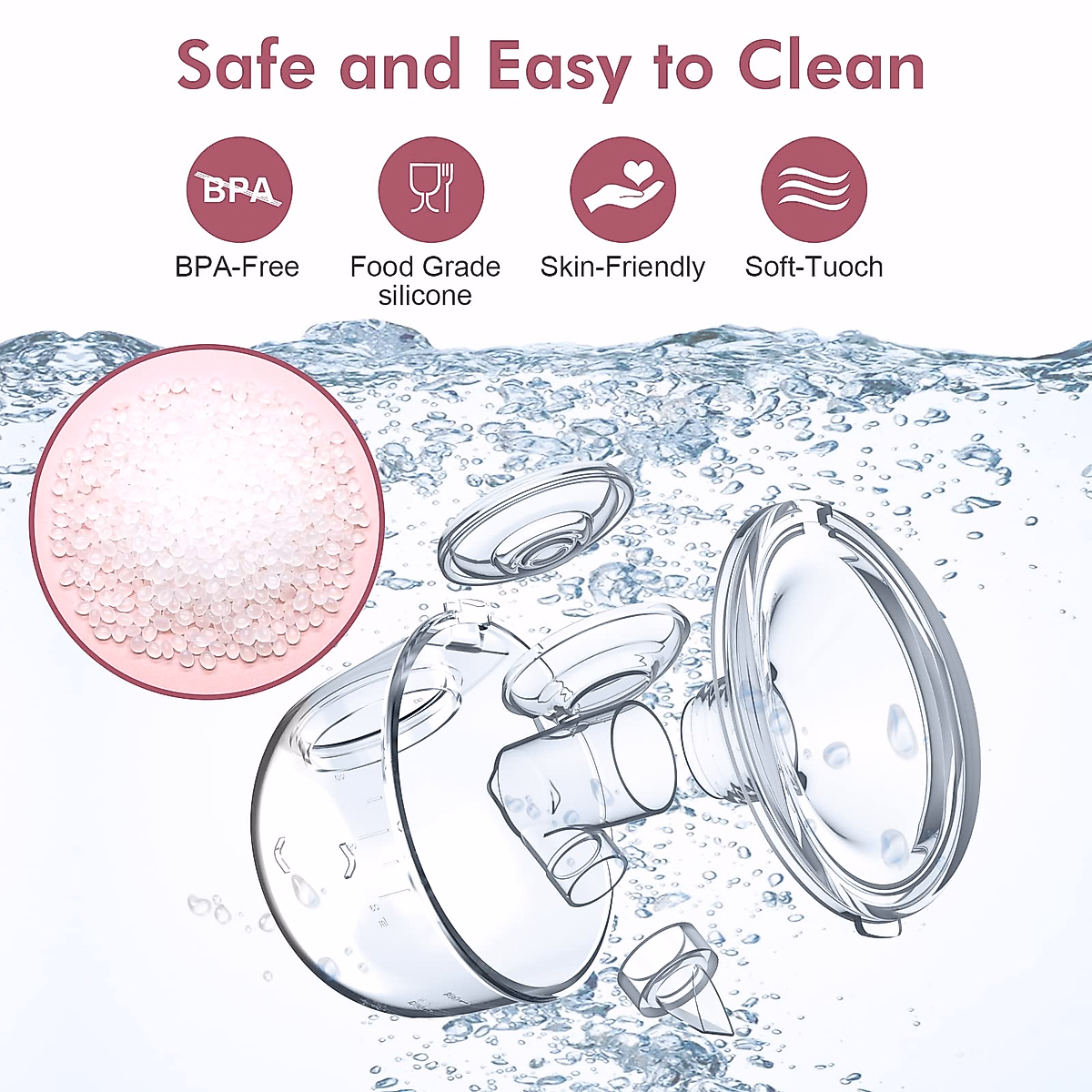 NaNaLazy Wearable Breast Pump Hands Free of Longer Battery Life & LED Display, Portable Electric Breast Pump with 3 Modes & 9 Levels & Low Noise, 24 mm Flange, 2 Pcs Pink