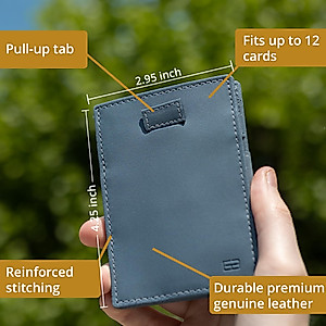 GARZINI Magic Wallet with Pull-Tab, Minimalist Wallet with RFID card holder, Leather Wallet for 12 cards, Camel Brown