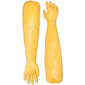 Showa Atlas 772 M Nitrile Elbow Length Chemical Resistant Gloves, 26", Yellow