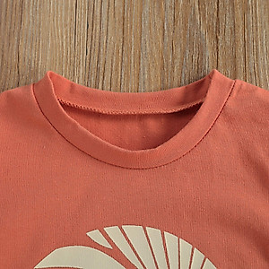 Bmnmsl Baby Toddler Boy 2-piece Shorts Set, Short Sleeve Cute Sun Print T-shirt Tops and Shorts Summer Outfit (Here comes the sun, 18-24 Months)