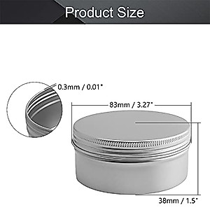 Othmro 5oz Metal Round Tins Aluminum Tin Cans Jar Refillable Containers 150ml Tin Cans Tin Bottles Containers with Screw Lid for Lip Balm Crafts Cosmetic Candles Silver 83×38mm
