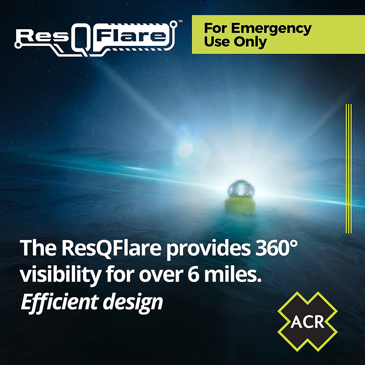 ACR ResQFlare Electronic Distress E-Flare and Flag, USCG Approved Replacement for Pyrotechnic Flares - ACR 3966