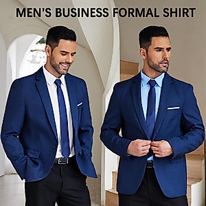 COOFANDY Men's Dress Shirts Soft Stretchy Formal Stylish Shirt Normal Classic Spread Collar Regular Fit Button-Down Tuckless Shirt Camisa De Vestir Para Hombre White 3XL XXXL