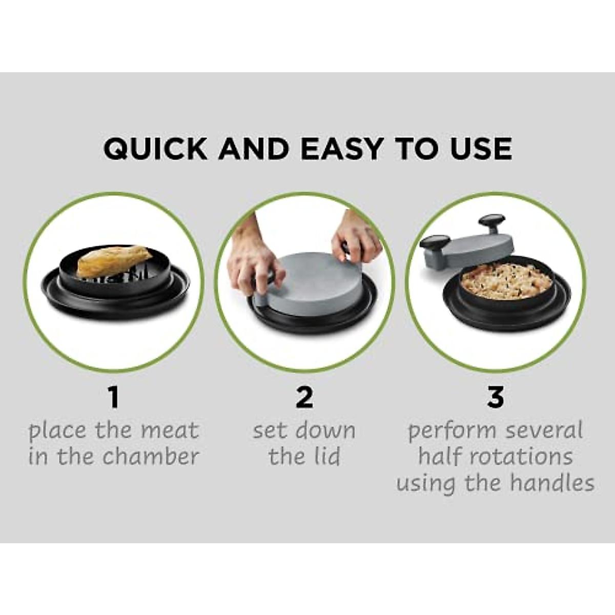 YiimDaifun Chicken Shredder Shred Machine,Alternative to Bear Claws Meat Shredder for Pulled Pork Red Beef and Chicken (Grey)