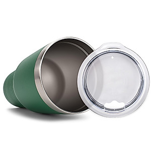 100 North, Polar Camel, United States National Parks, Green 30 Ounce, Stainless Steel, Vacuum Insulated Travel Tumbler Mug With Clear Lid, Yellowstone Adventures